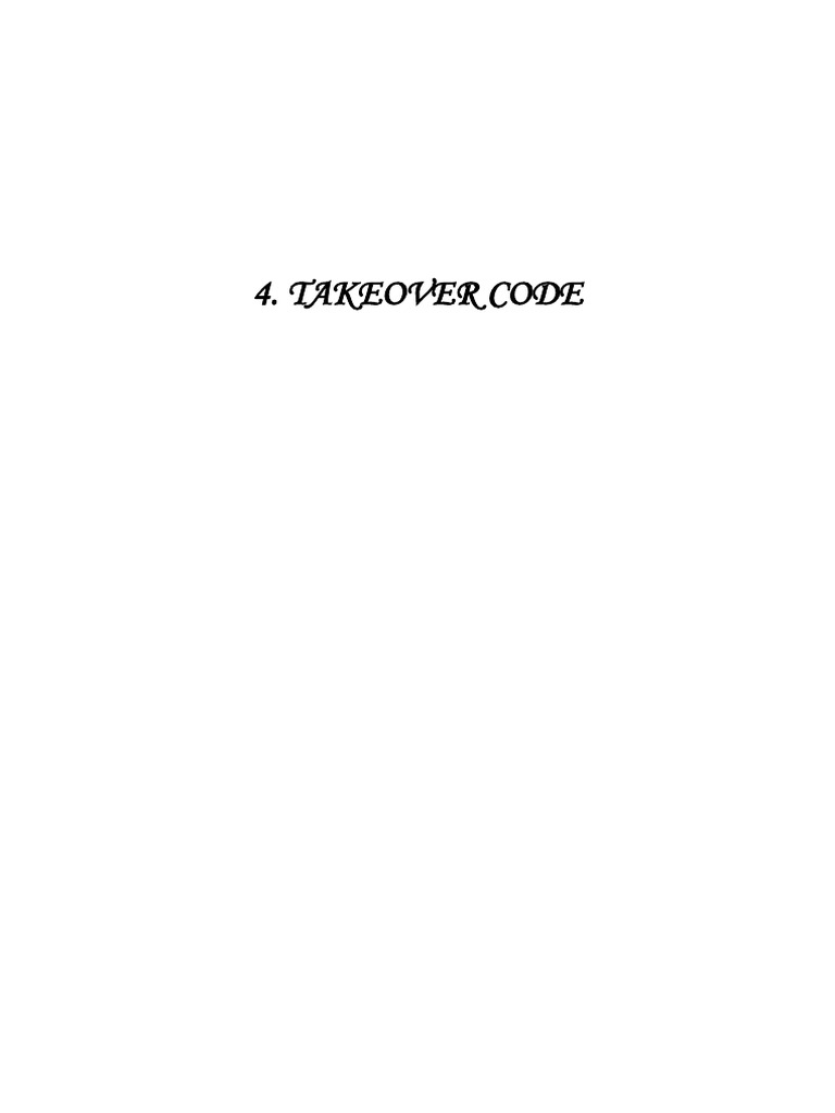 Takeover Code | PDF | Takeover | Mergers And Acquisitions
