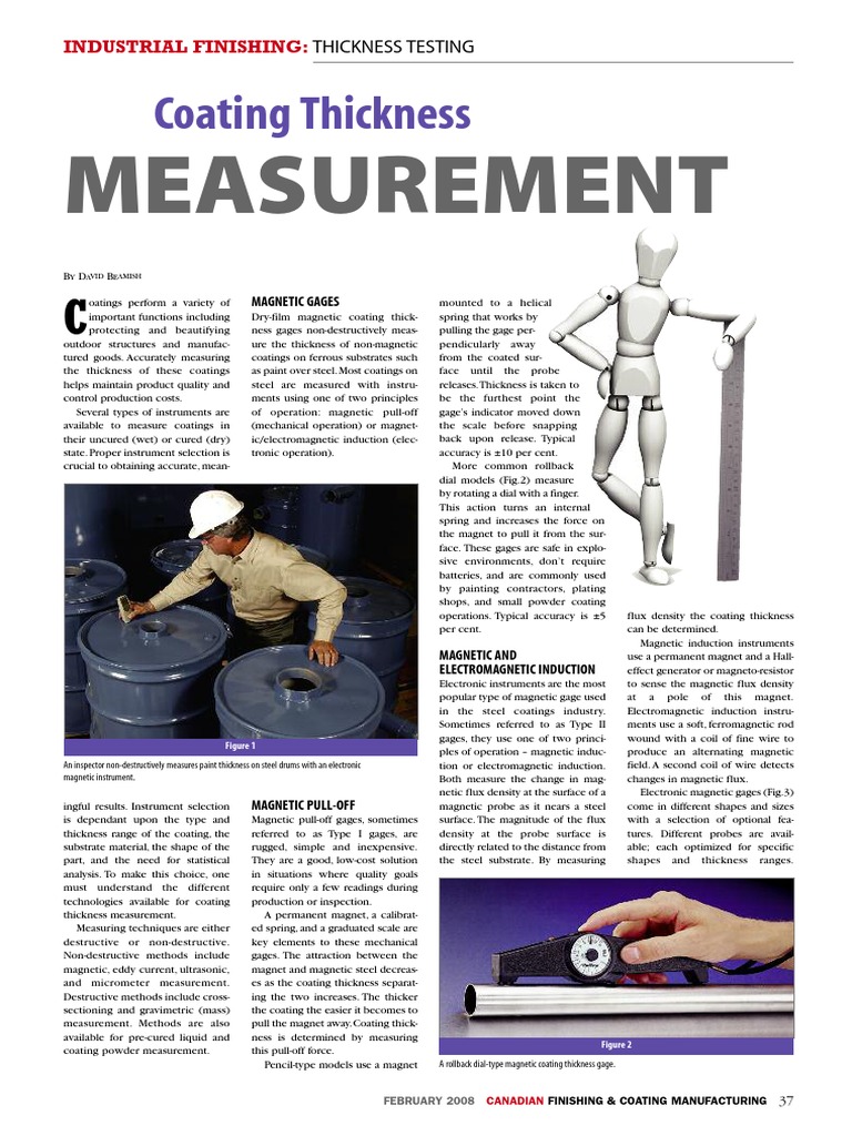 Coating Thickness: Measurement | PDF | Magnetic Field | Calibration