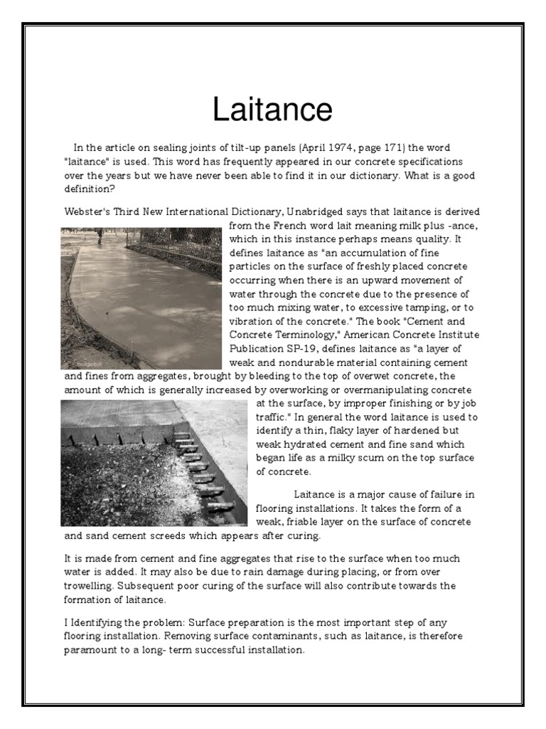 Laitance | PDF | Home & Garden | Science & Mathematics
