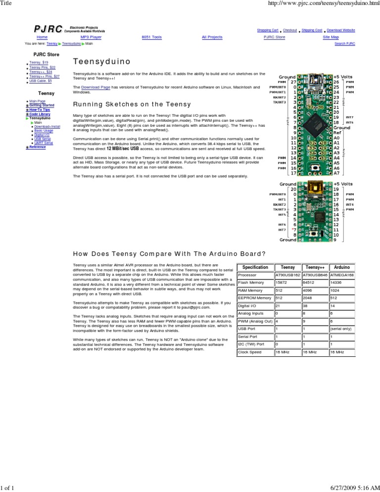 TeensyDuino ++ | PDF | Arduino | Areas Of Computer Science