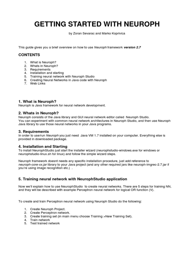 Getting Started With Neuroph 2.7 PDF | PDF | Test Set | Artificial ...