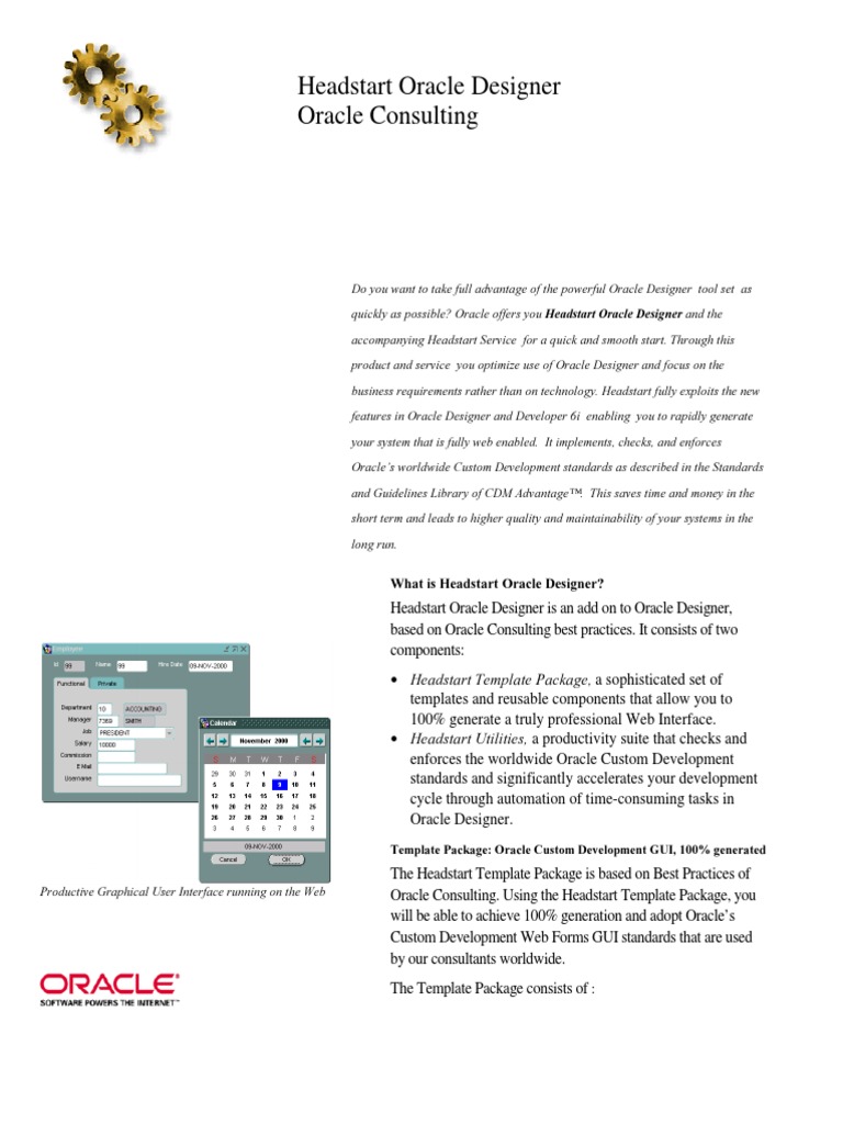 Headstart Oracle Designer Oracle Consulting | PDF | Oracle Database | Application Programming ...