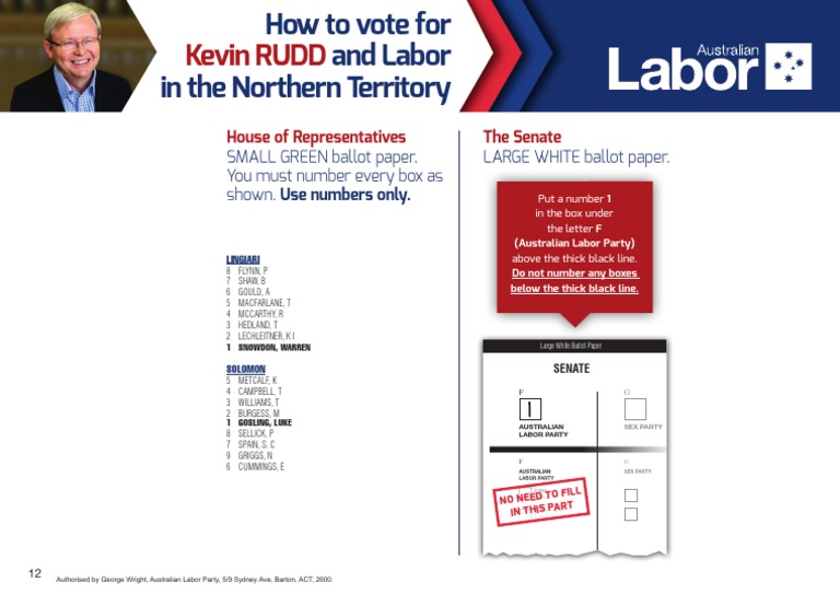 Labor How To Vote NT | PDF | Politics | Travel