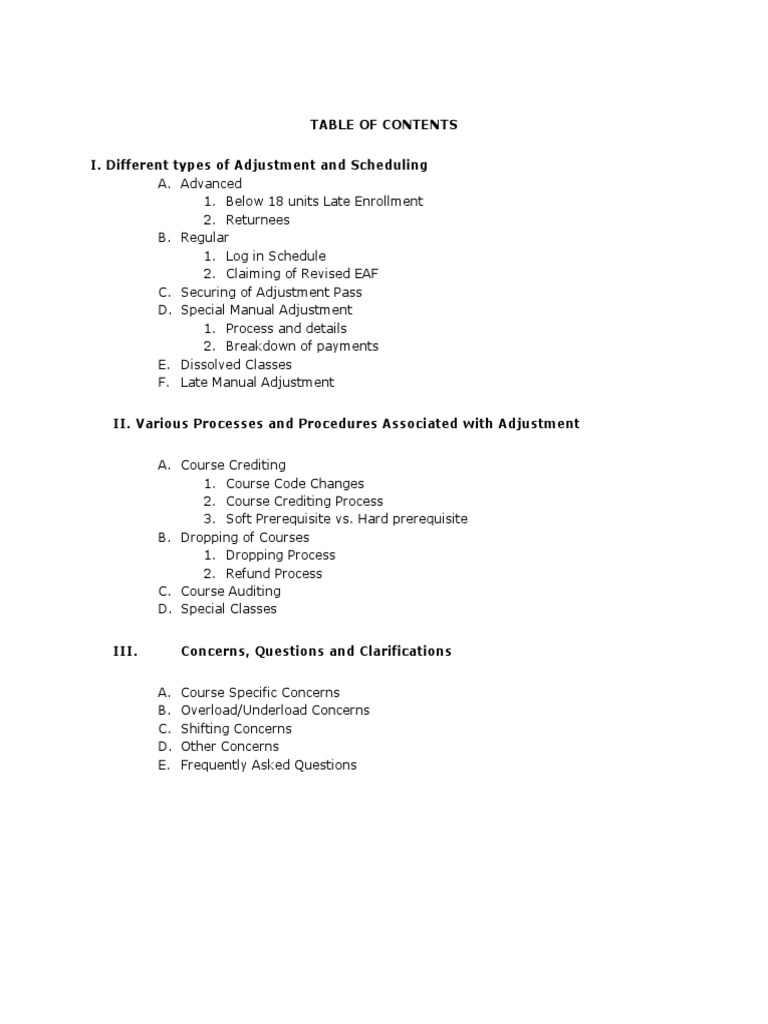 Course Adjustment and Scheduling Guide | PDF | Undergraduate Education | Students