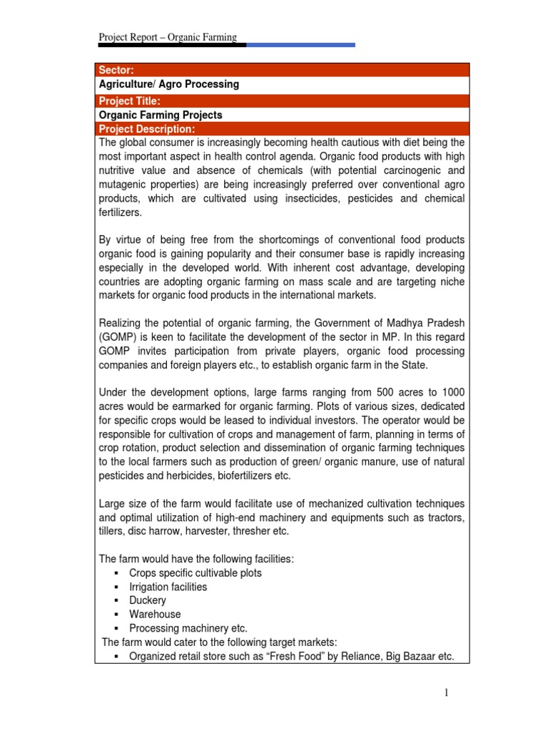 Project Report On Organic Farming | PDF | Organic Farming | Organic Foods