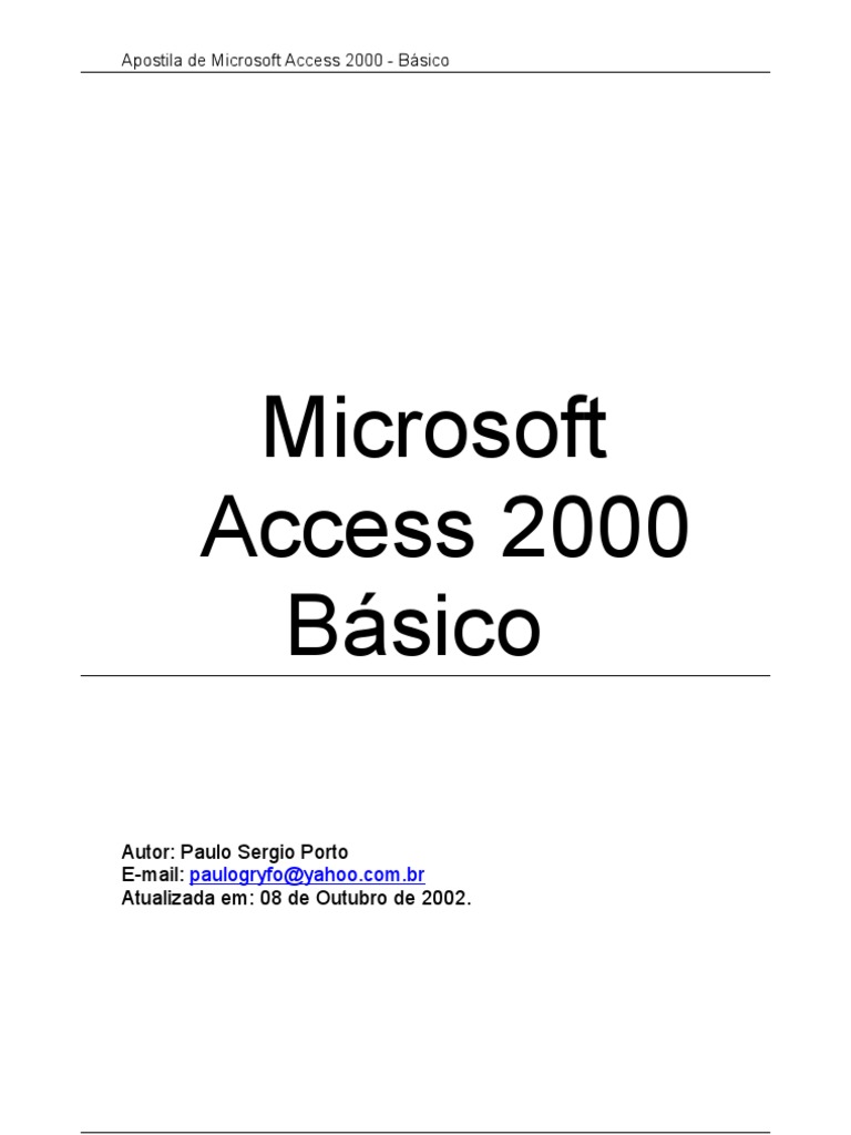 Apostila de Access Básico | PDF | Modelo relacional | Microsoft Access