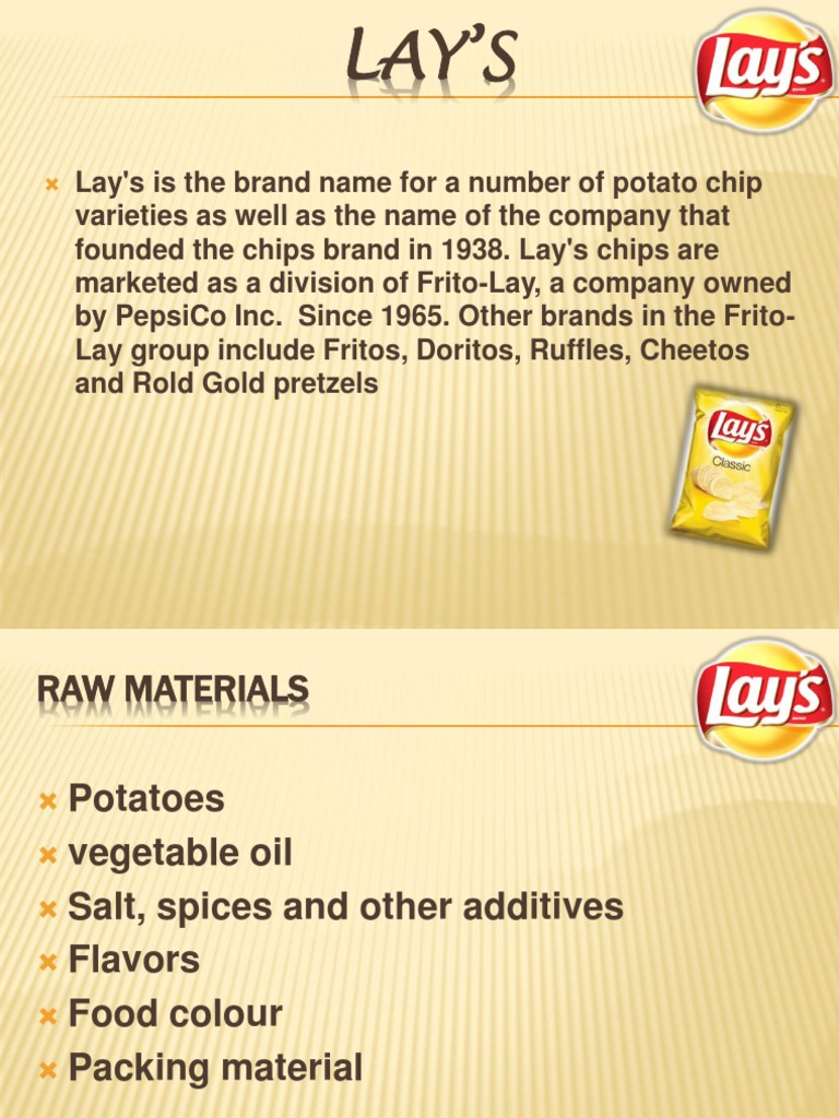 Lay's Potato Chips Manufacturing Process | PDF