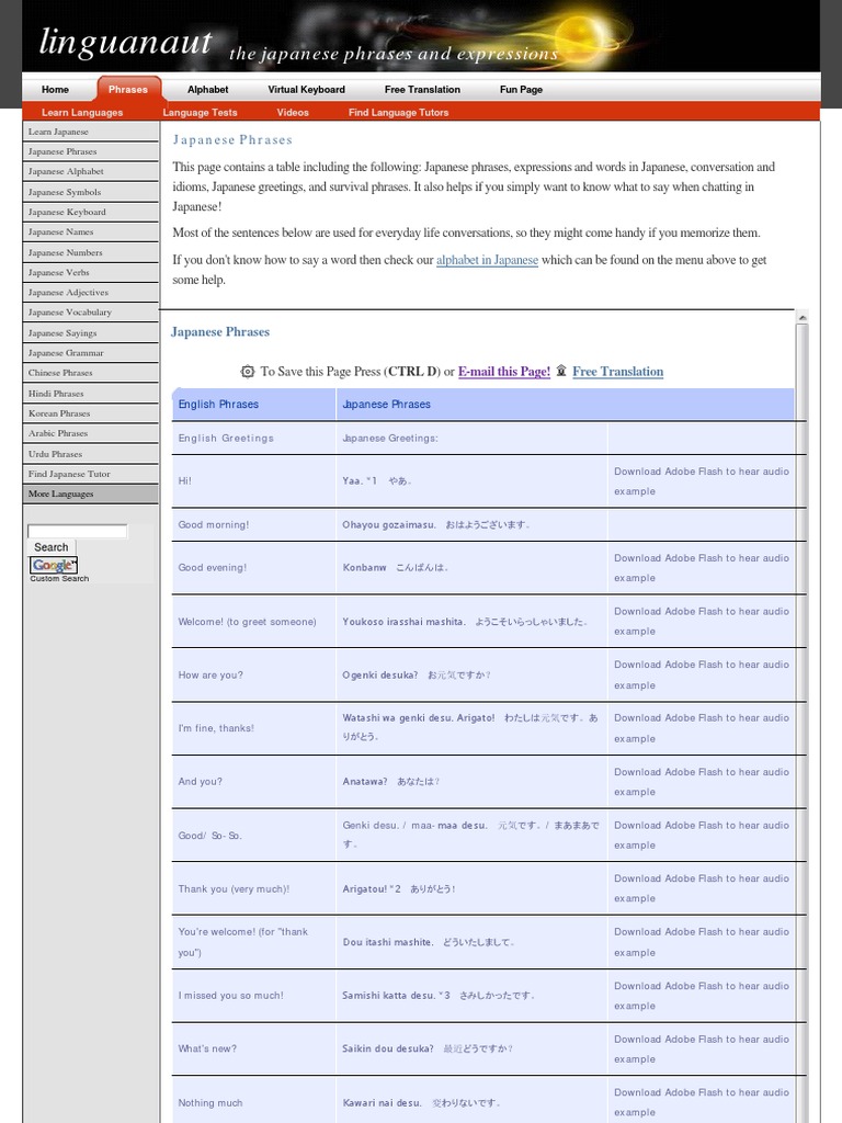 Basic Japanese Words | PDF | Japanese Language | Phrase