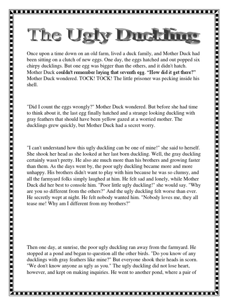 The Ugly Duckling | PDF | Duck | The Ugly Duckling
