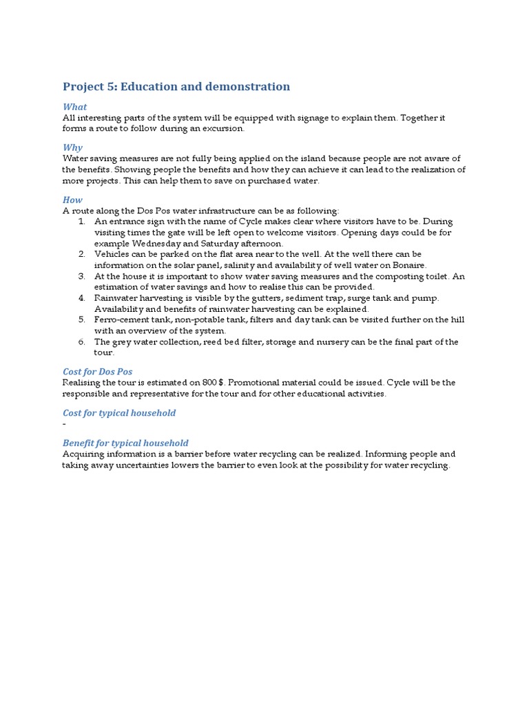 Water Conservation Education Tour Guide | PDF