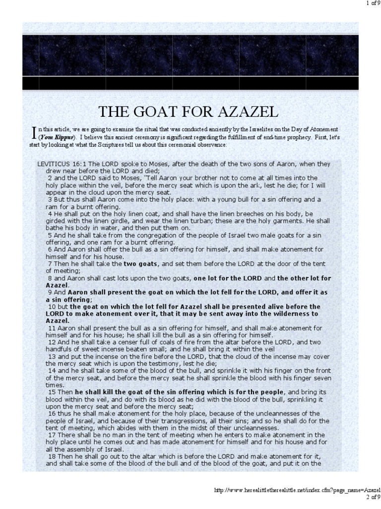 The Goat for Azazel | Book Of Enoch | Bible Content