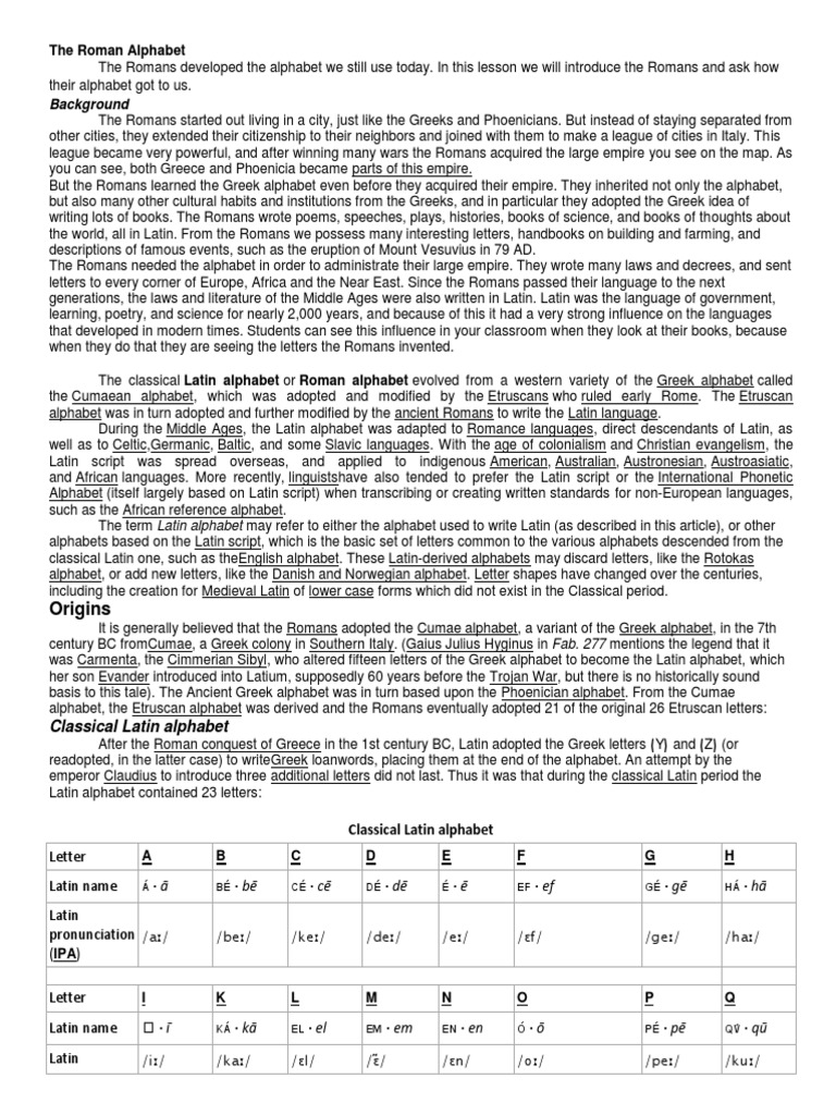 The Influence of the Romans: How Their Alphabet Became the Foundation ...