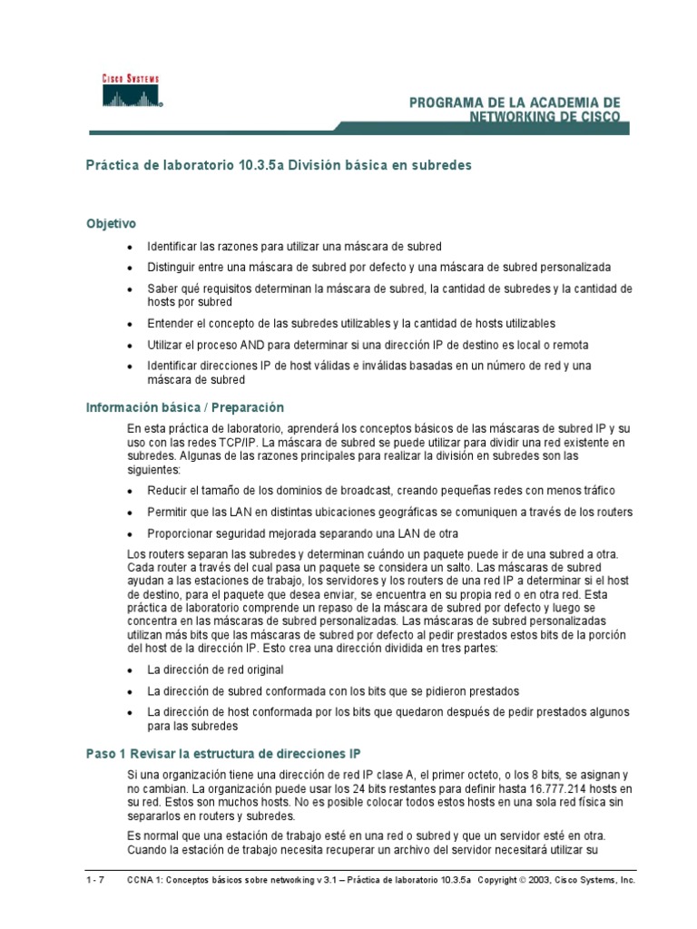 Practica Division Redes en Subredes | PDF