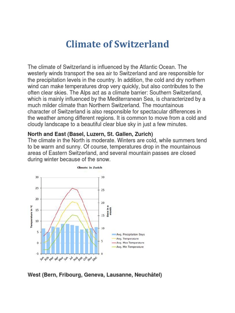 Climate of Switzerland | PDF