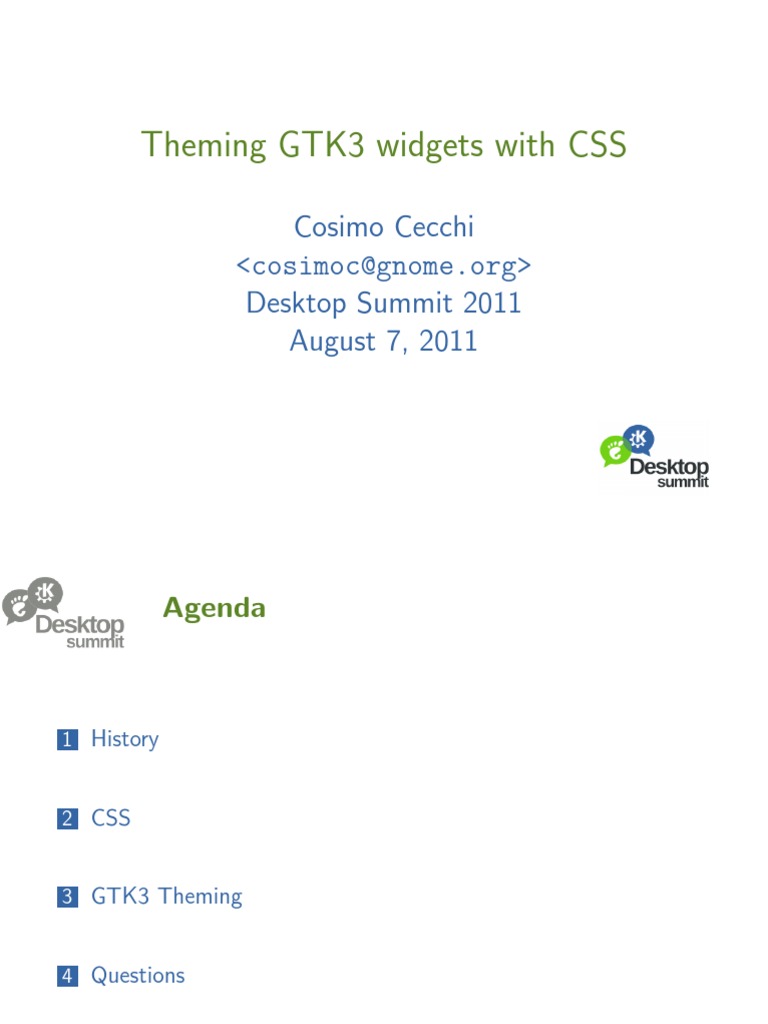 Theming GTK3 Widgets With CSS | PDF | Widget (Gui) | Cascading Style Sheets