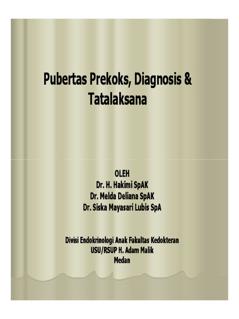 Pubertas Prekoks, Diagnosis & Tatalaksana | PDF