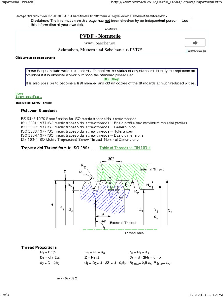 Trapezoidal Threads | Screw | Metalworking