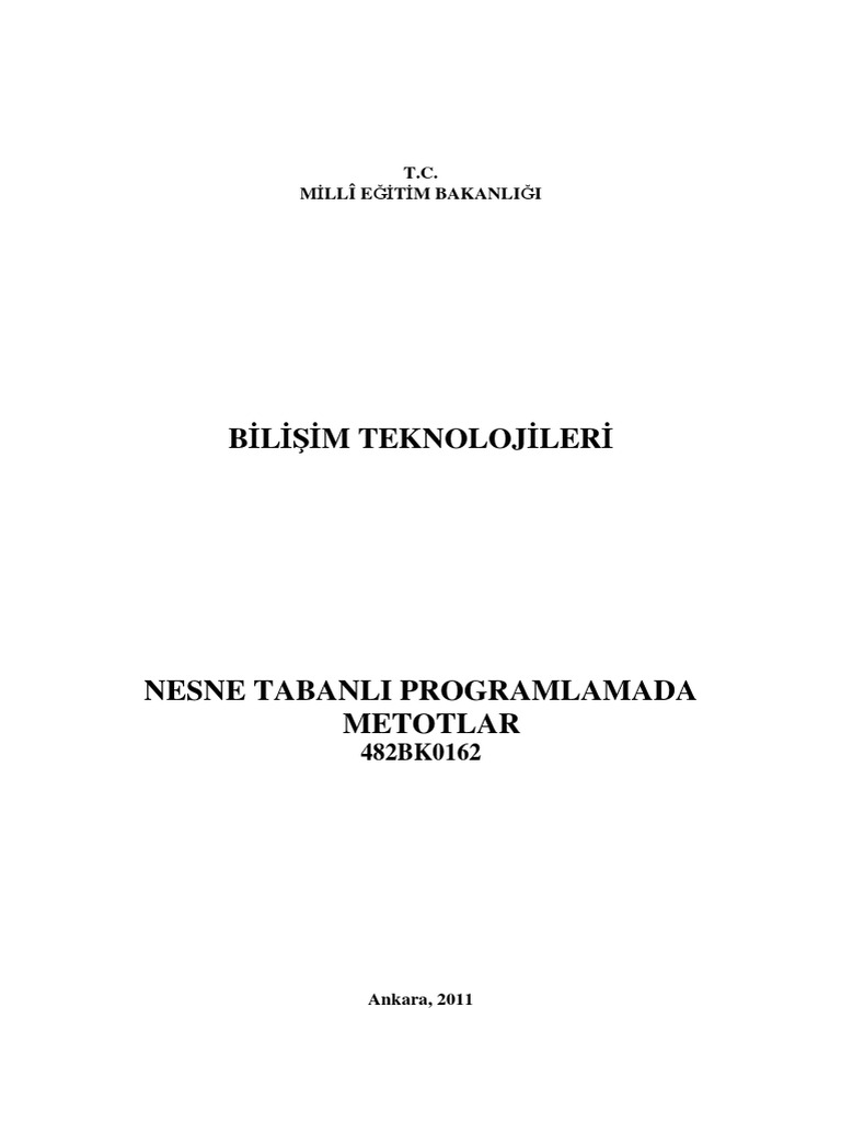 Nesne Tabanl? Programlamada Metotlar | PDF