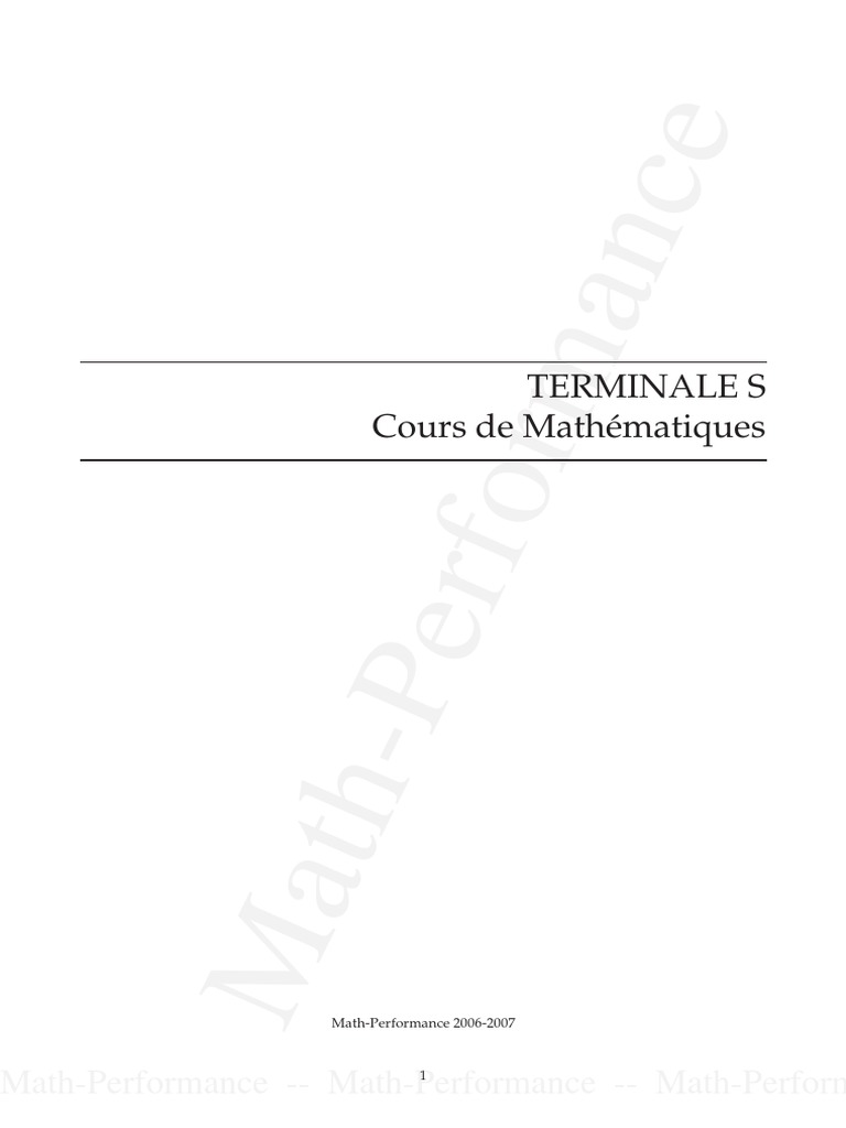 Cours Mathematique Terminale PDF | PDF | Séquence | Limite (mathématiques)