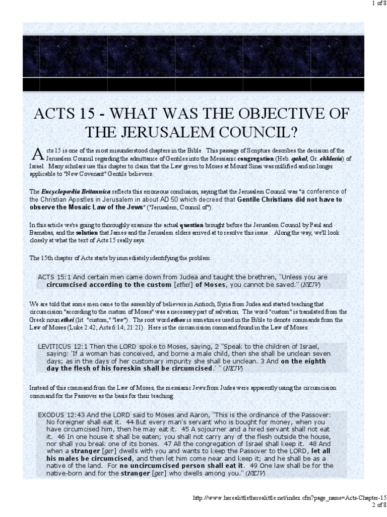 Acts 15 - What Was The Objective of The Jerusalem Council? | PDF | Acts Of The Apostles | Barnabas