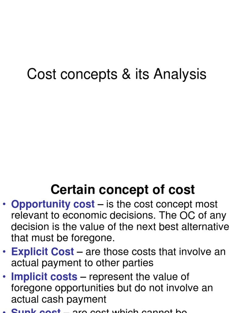 Cost Concepts & Its Analysis | PDF | Economies Of Scale | Long Run And ...