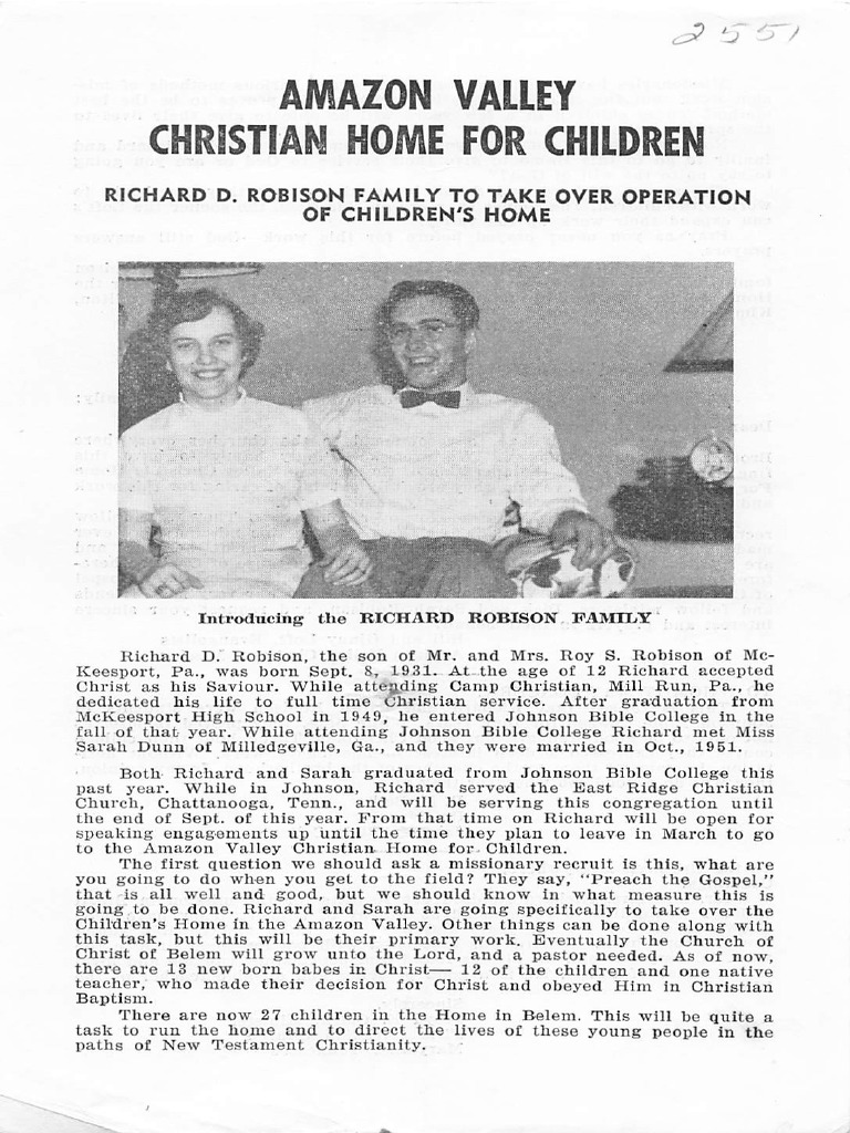 Robison Richard Sarah 1954 Brazil PDF | PDF | Forgiveness | Missionary ...