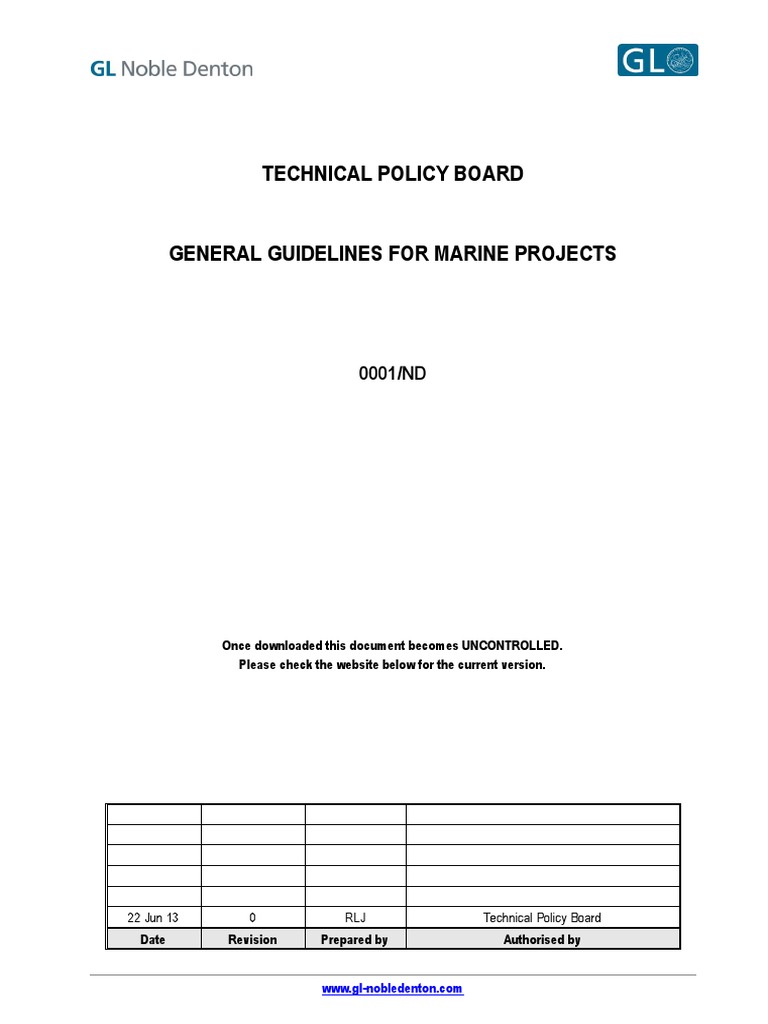 General Guidelines For Marine Projects | PDF | Safety | Ships