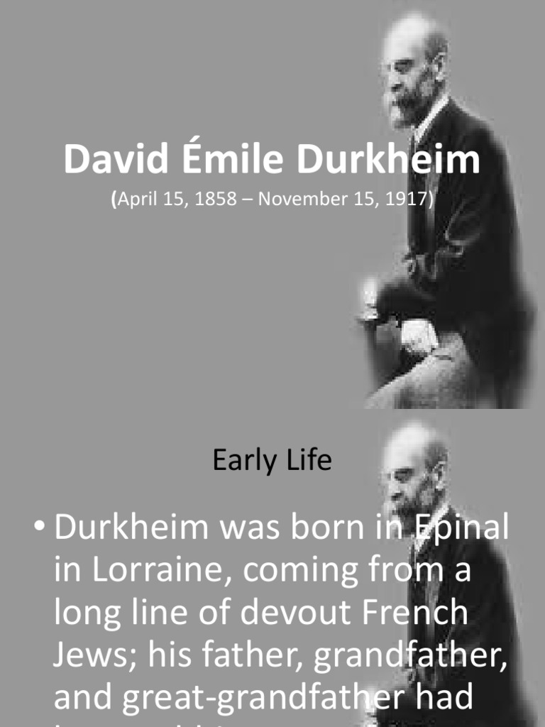 David Émile Durkheim | Émile Durkheim | Sociology