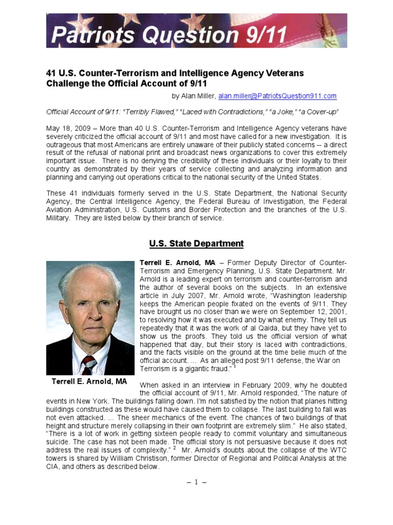 Patriots Question 911 Intelligence Officials | PDF | September 11 ...