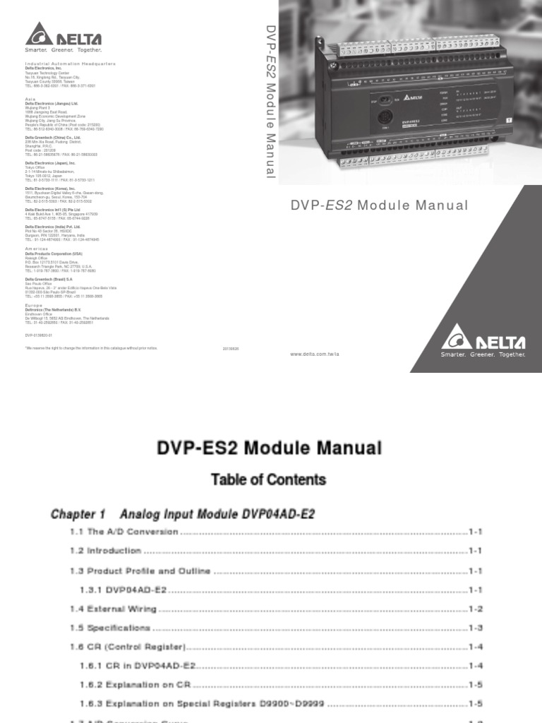 Delta Dvp-es2-Module o en 20130626 | PDF | Conversor analógico a ...