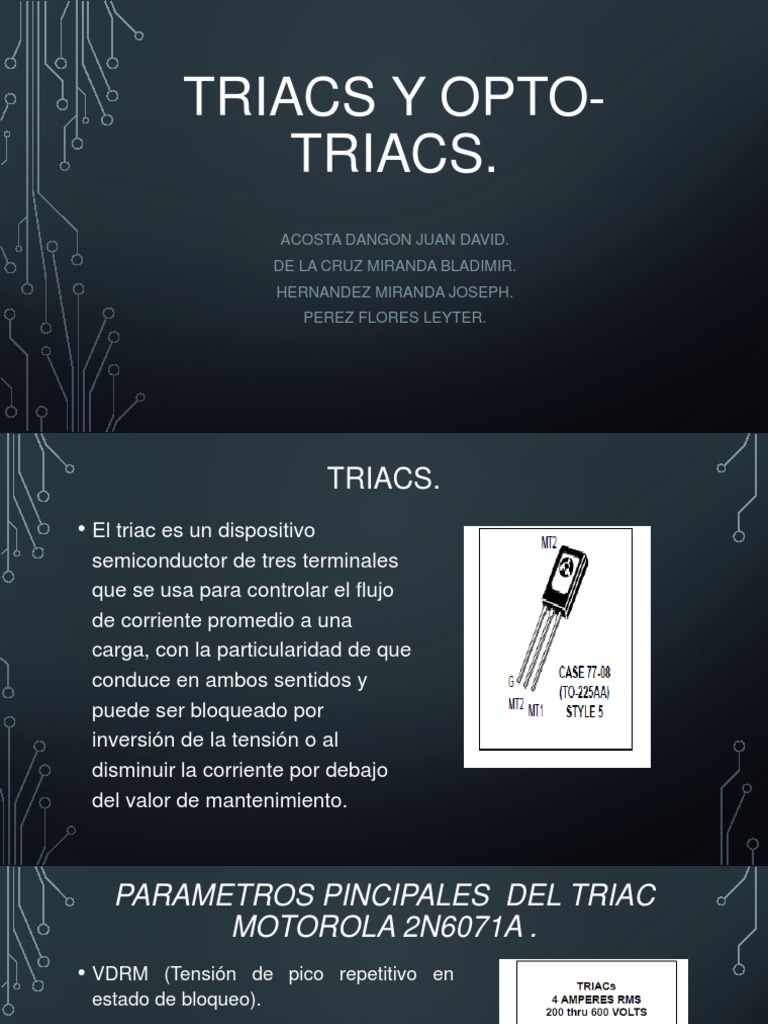 Opto Triac | PDF | Corriente eléctrica | Resistencia Eléctrica y ...