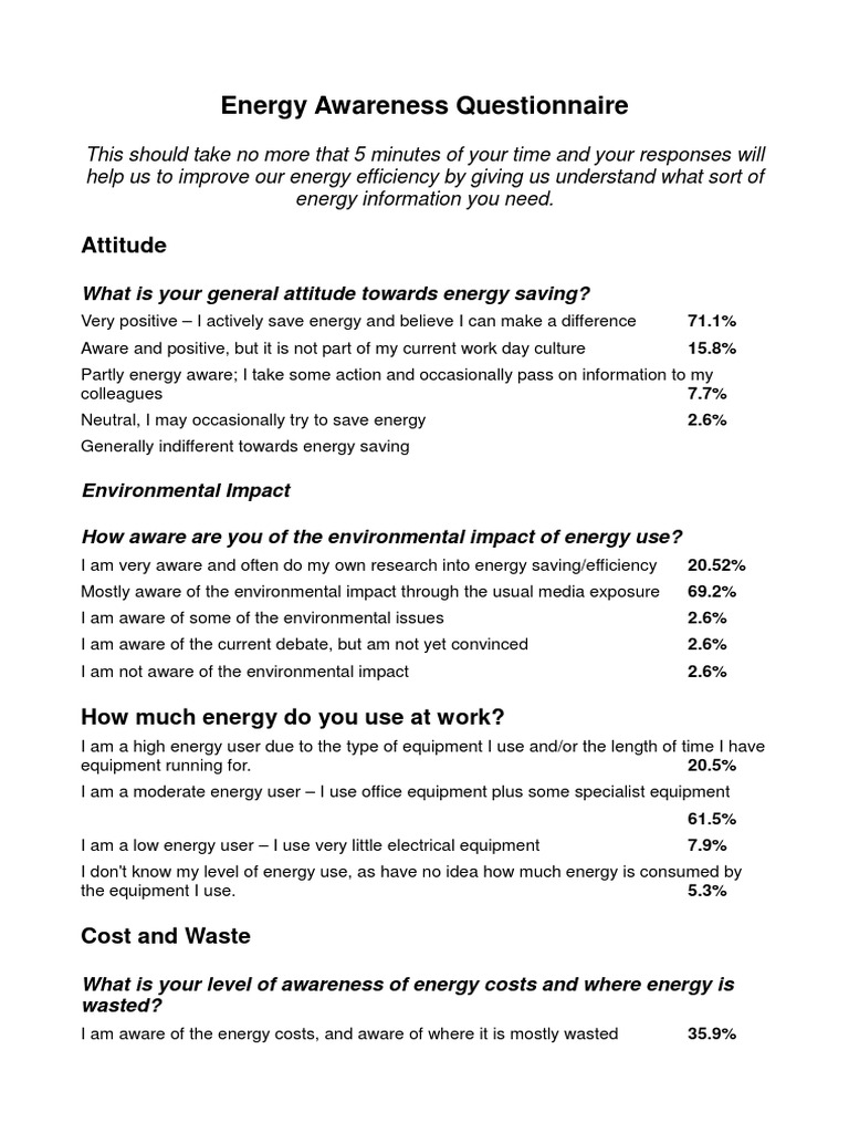 Base Questionnaire Response | PDF | Energy Conservation | Motivation