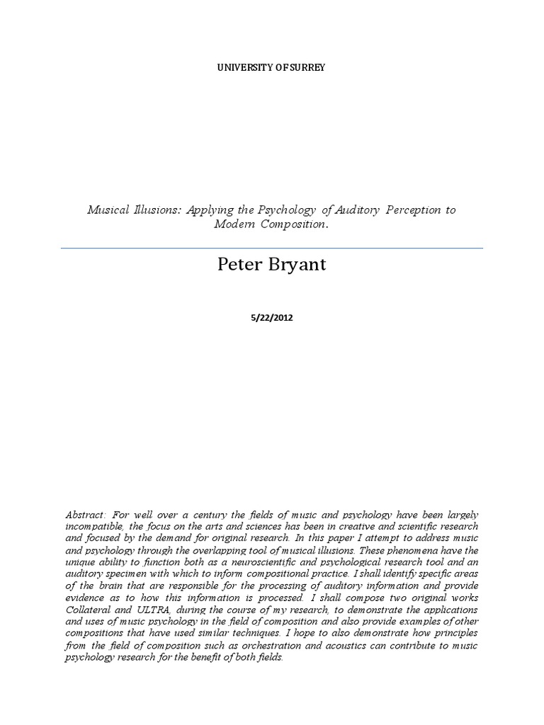 Musical Illusions and Their Application in Modern Composition. | PDF ...