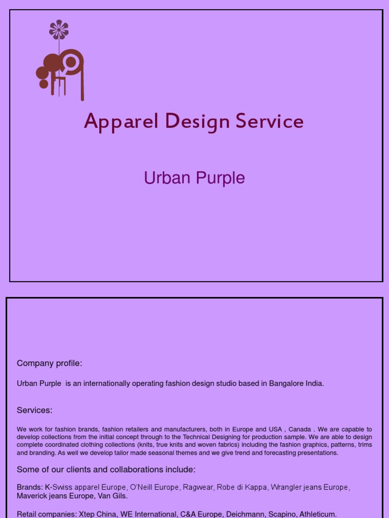 Apparel Design Service: Urban Purple | PDF | Fashion | Brand