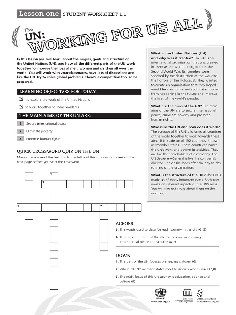UN Worksheet 1-3 | PDF | Peacekeeping | Darfur
