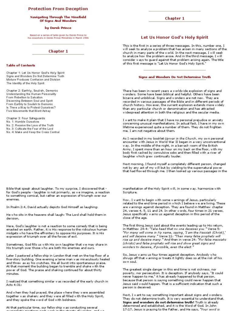 Safeguarding Against Deception | PDF | God The Father | Spiritual Gift