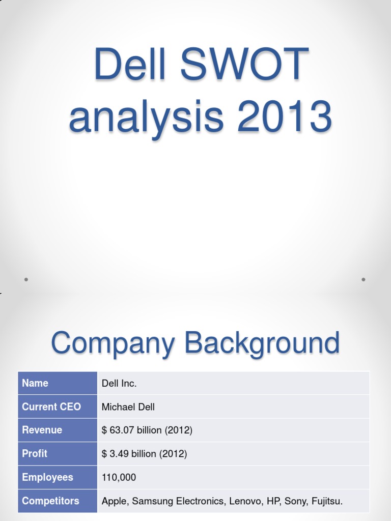Dell Swot Analysis | PDF