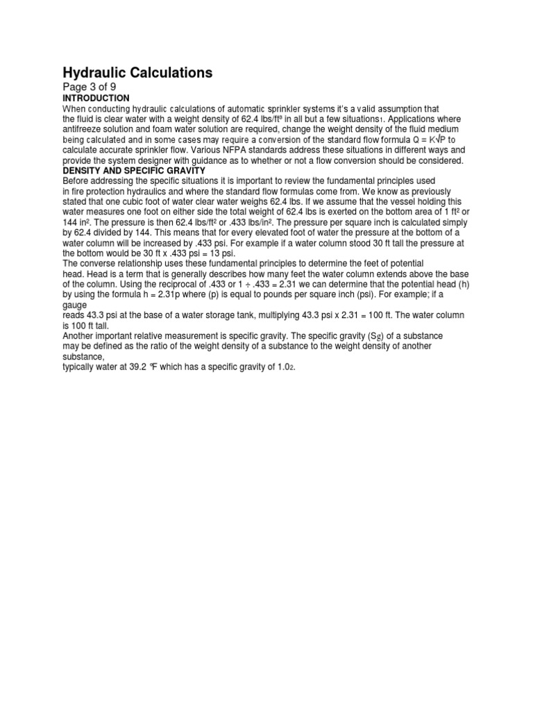 Hydraulic Calc | PDF