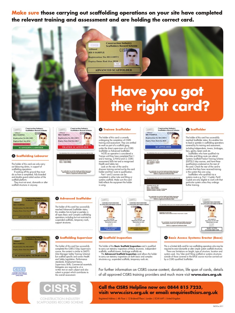 CISRS A2 Poster Final | PDF | Scaffolding | Occupational Safety And Health
