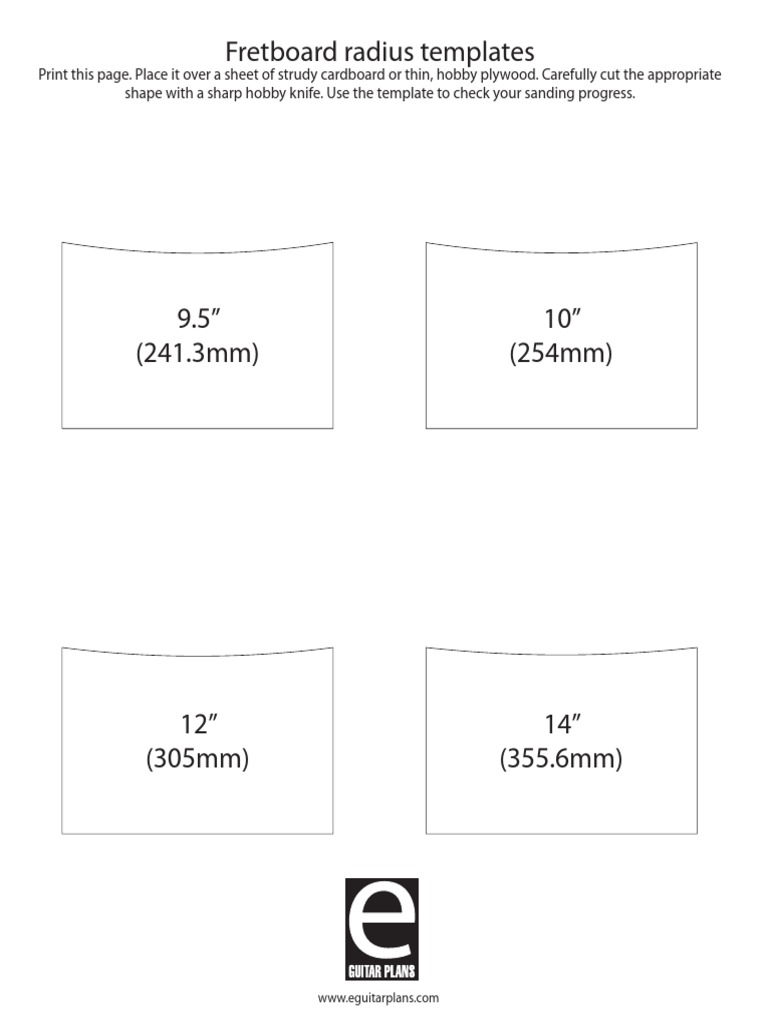 Fretboard Radius Templates Guide | PDF | Guitars | Guitar Family ...