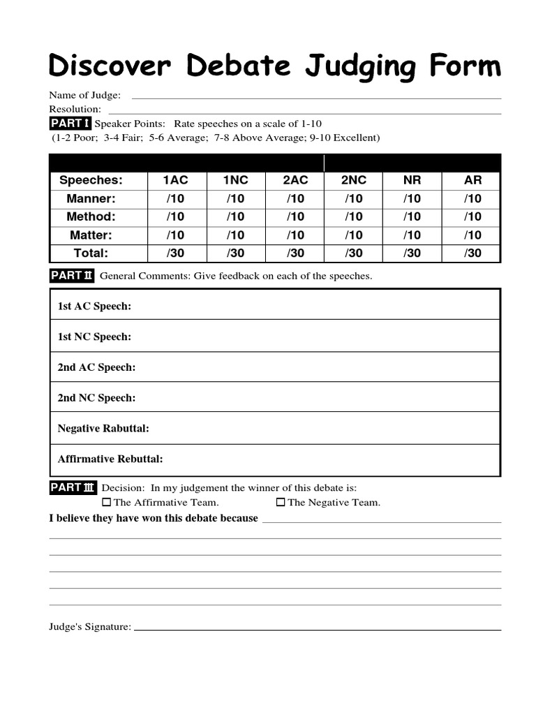 Judging A Debate | PDF