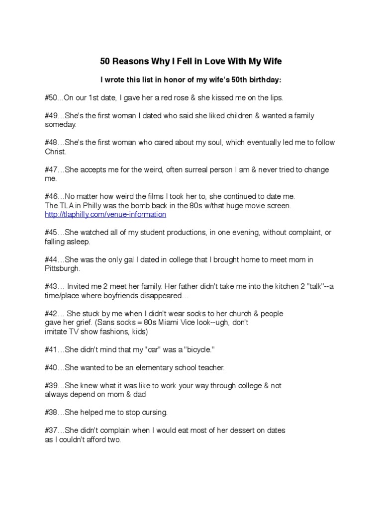 50 Reasons List Why... | PDF