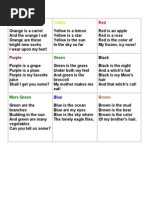 Favorite Colors Song for Kids | PDF | Art | Poetry