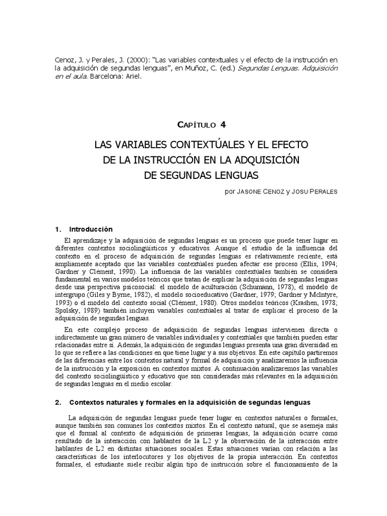 ASL VARIABLES CONTEXTUALES Y EFECTO DE LA INSTRUCCIÓN ASLCenoz-Perales ...
