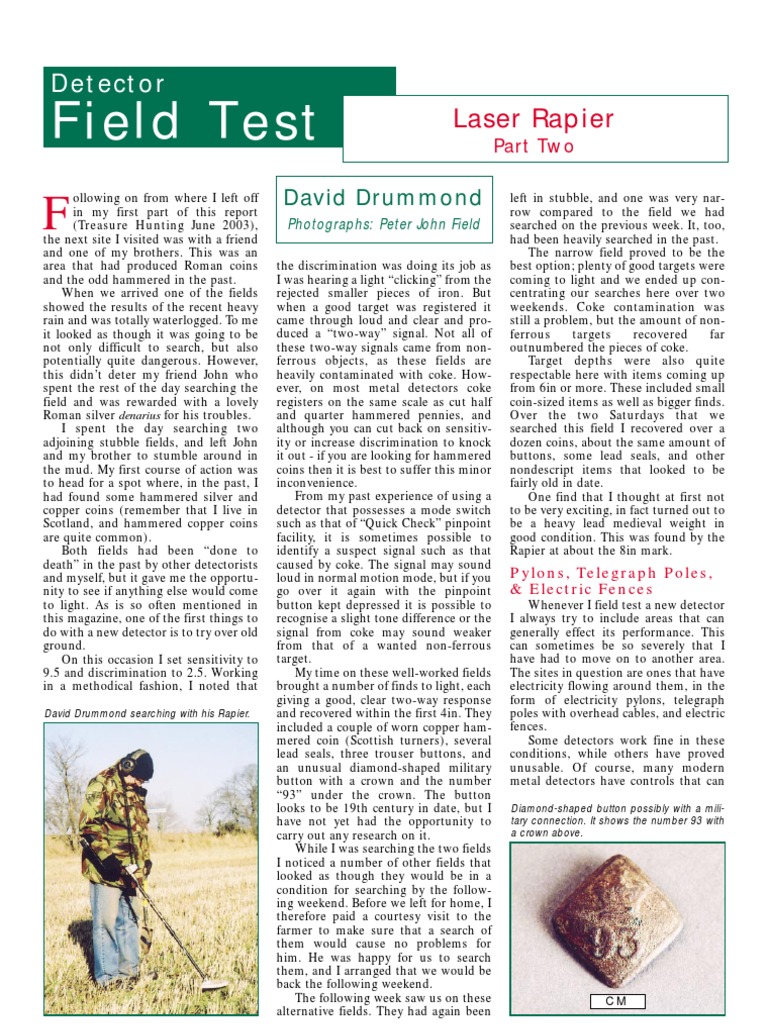 Rapier Test P2 | PDF | Metal Detector | Nature