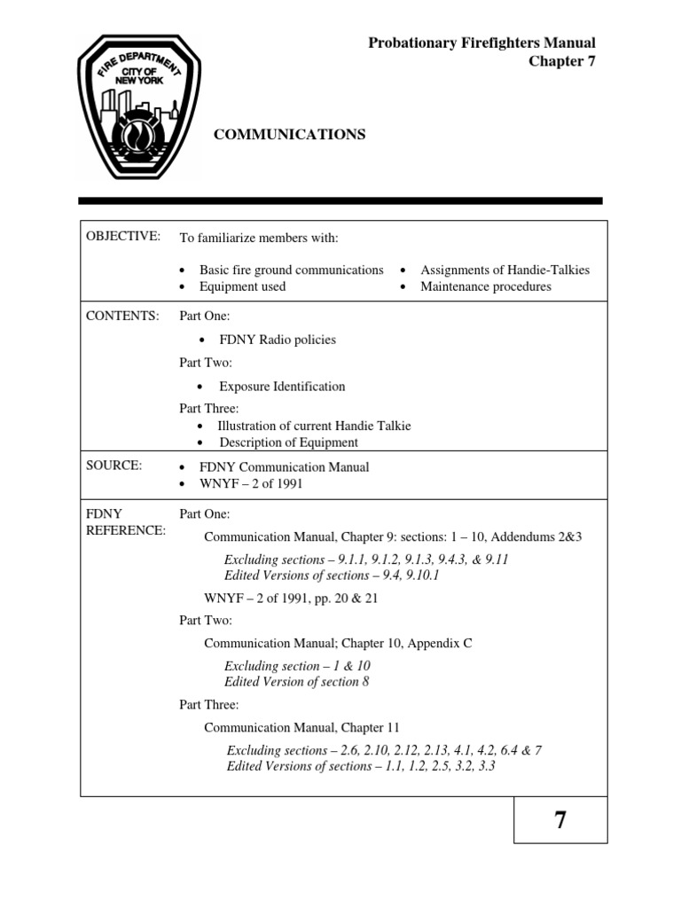 07 Communications Fdny | PDF | New York City Fire Department | Firefighter