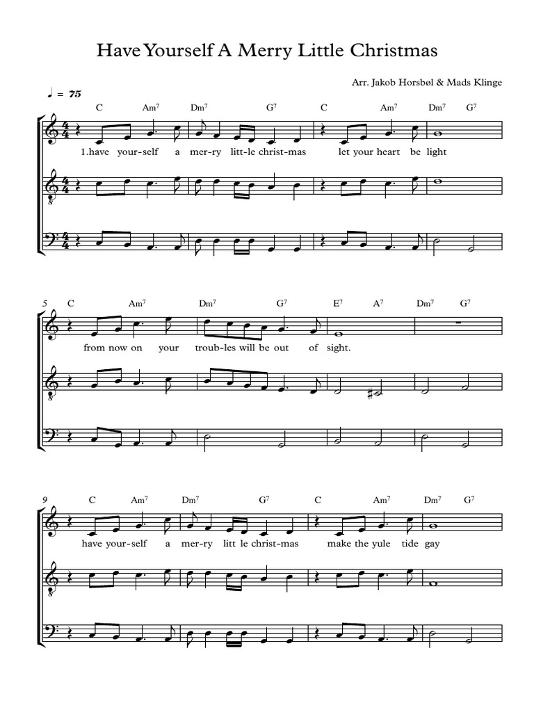 Have Yourself A Merry Little Christmas - Choral Sheet - ATB | PDF ...
