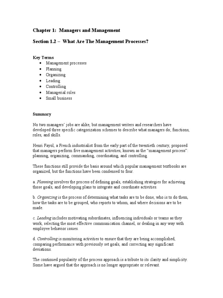 Chapter 1: Managers and Management Section 1.2 - What Are The ...