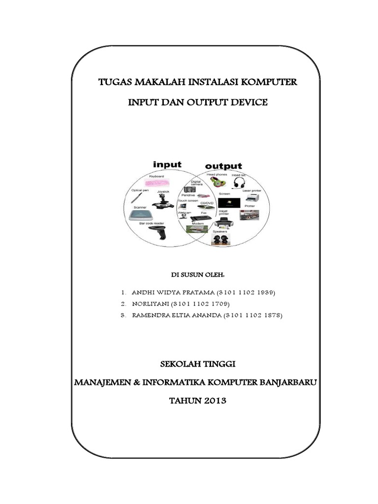 Makalah Input Dan Output Device | PDF | Bisnis | Komputer
