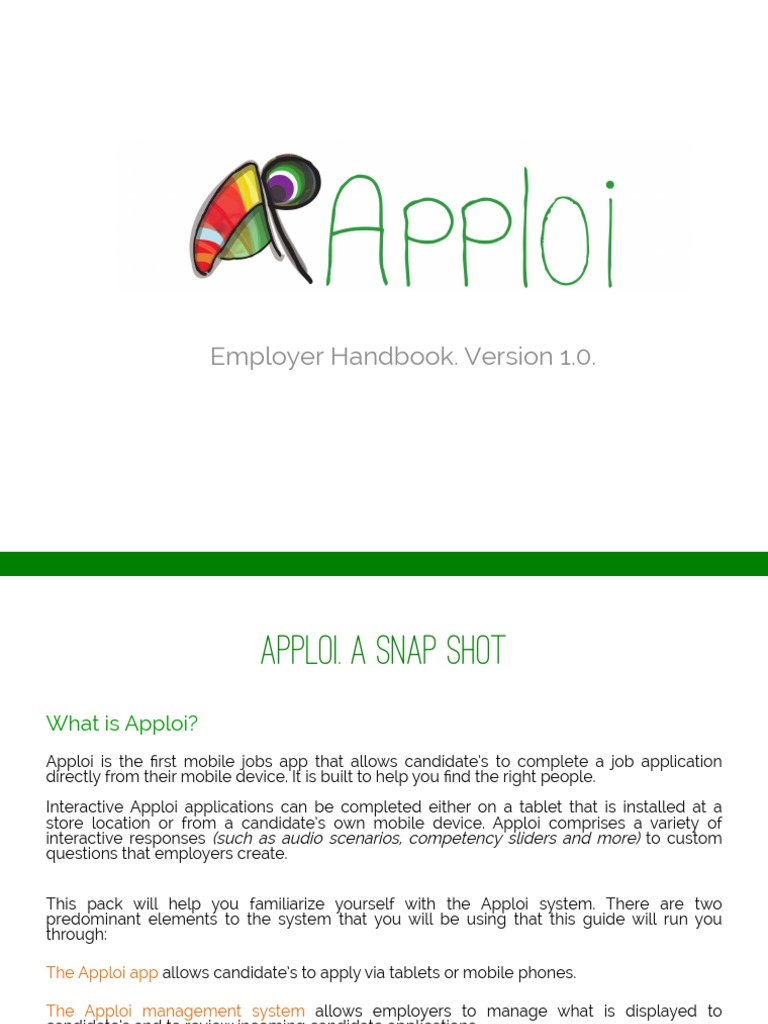 Apploi Employer Guide | PDF | Tablet Computer | Application Software